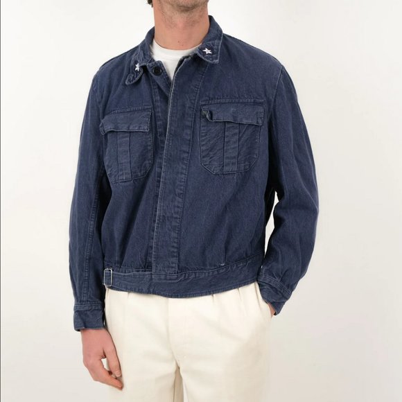 Vintage | Jackets & Coats | Vintage Italian Battle Dress Denim Jacket ...
